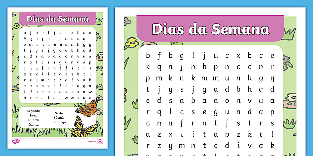 Sopa de Letras: Dias da Semana em Português (teacher made)