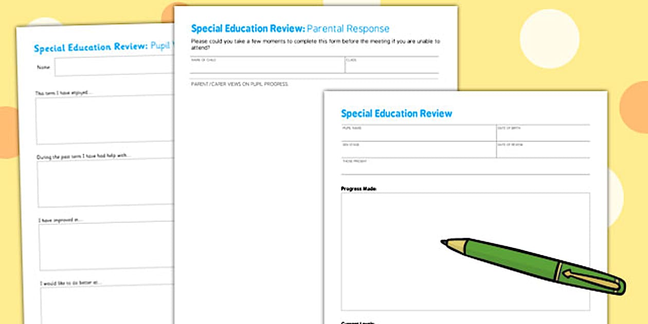Editable SENCO Review Forms (teacher made) - Twinkl