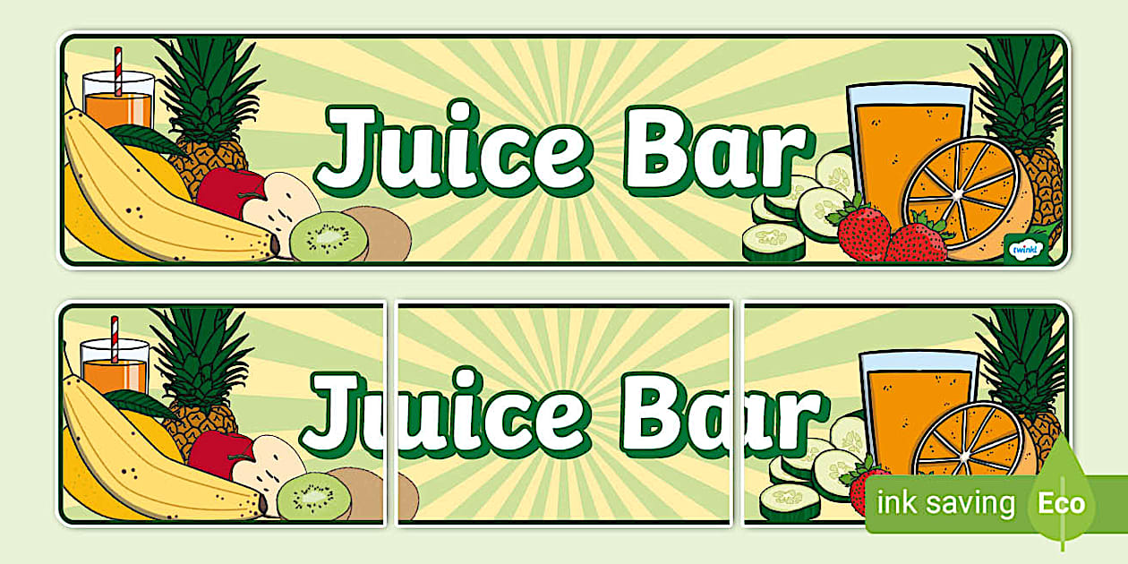 Juice Bar Role Play Display Banner (teacher made) - Twinkl
