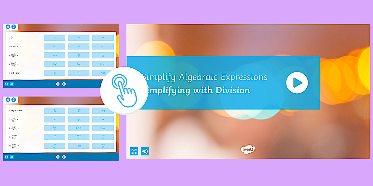 Secondary Maths: Simplifying with Division Multiple Choice Quiz