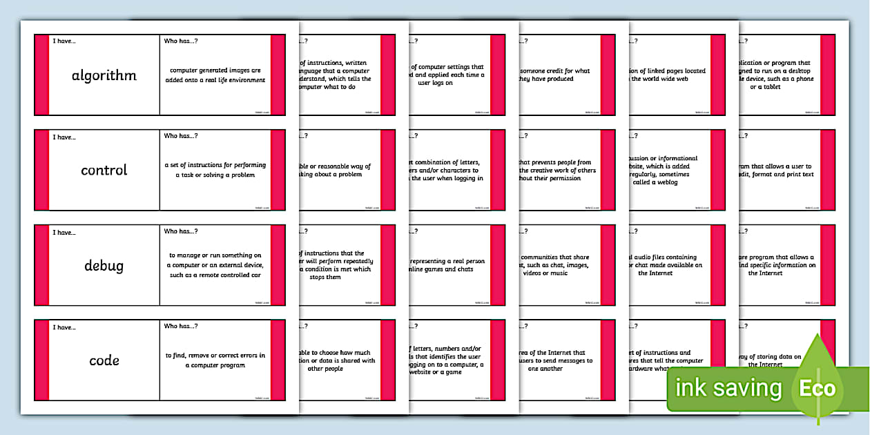 Computing Definition Loop Cards (Teacher-Made) - Twinkl