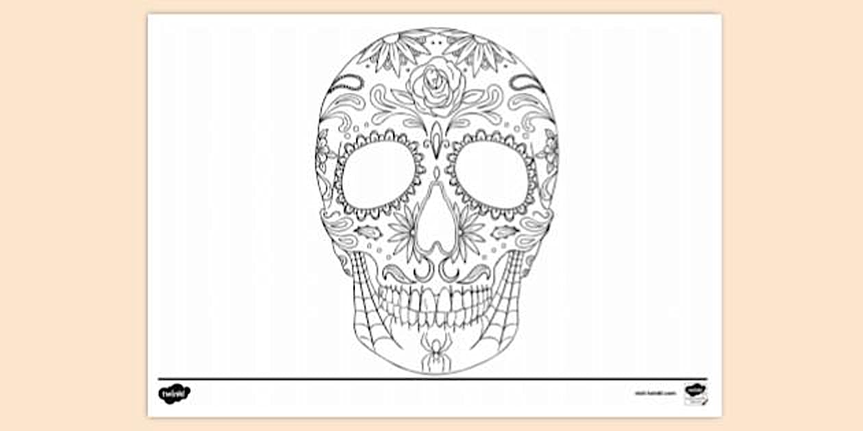 Sugar Skull Colouring Page | Colouring Sheets (teacher made)
