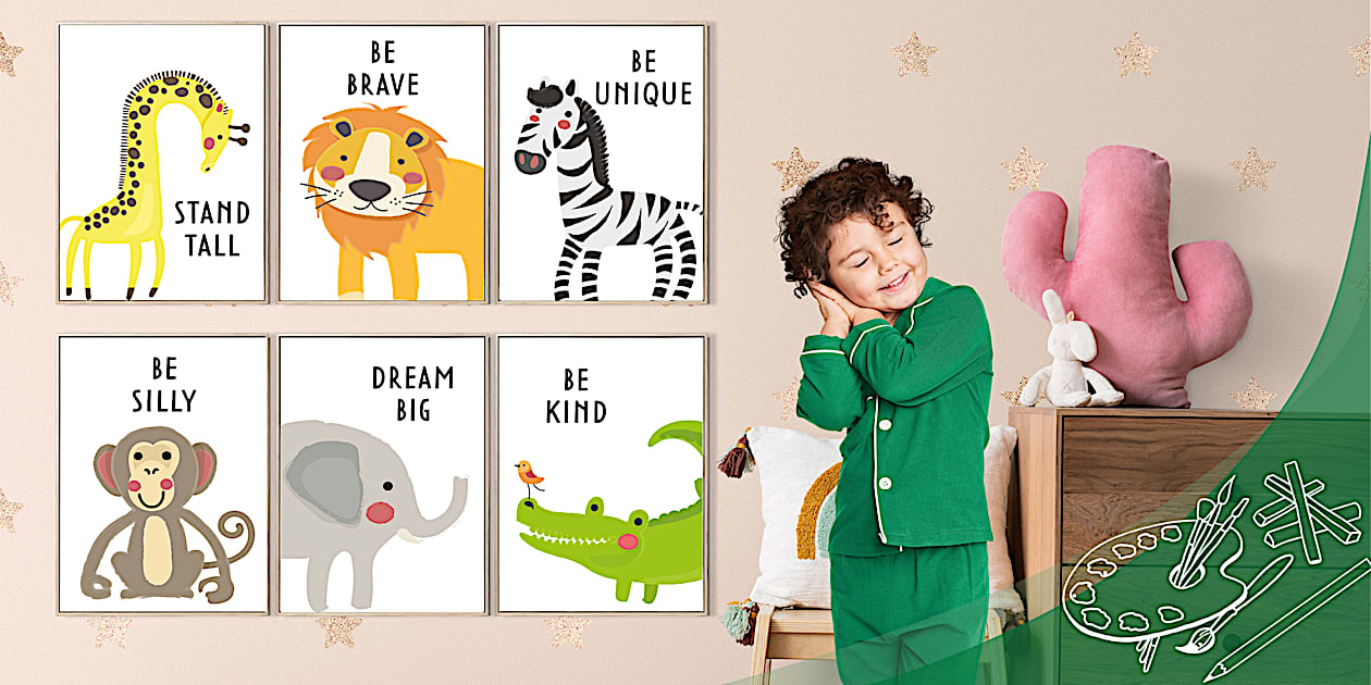 Safari-Themed Inspirational Posters Pack (teacher made)