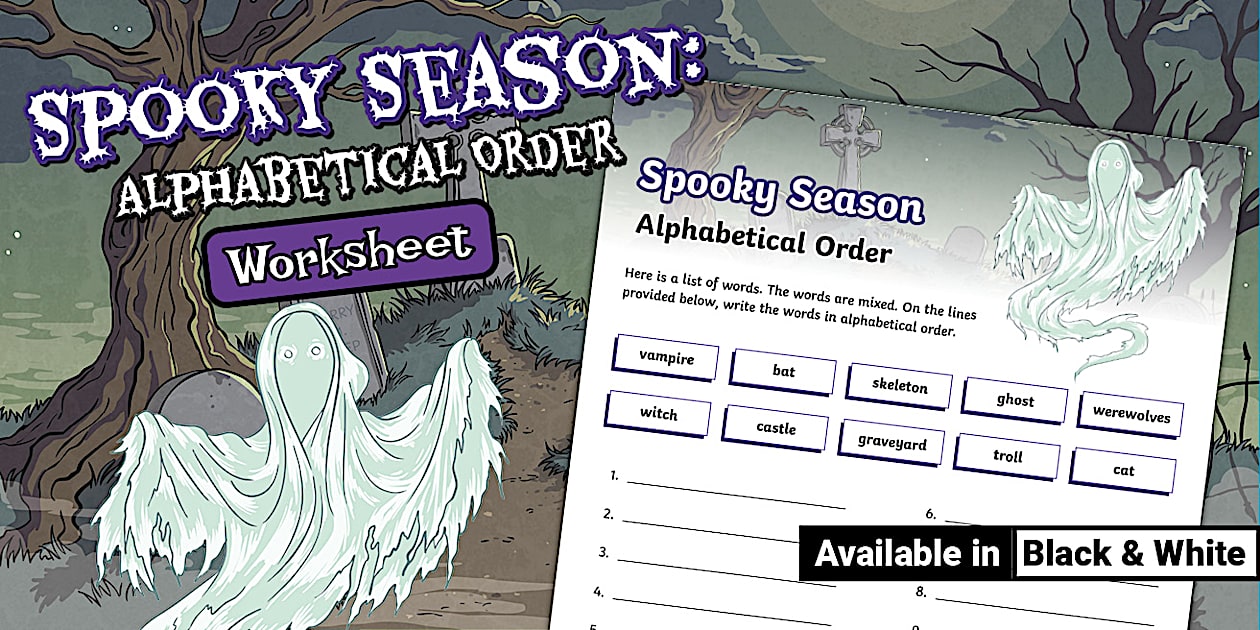 IP - Eng - Easy Spooky Alphabetical Order - Activity (CAPS)