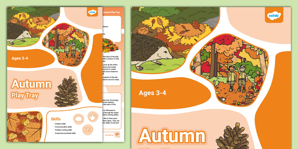 NI EYFS Age 3-4 Play Tray: Autumn (teacher made) - Twinkl