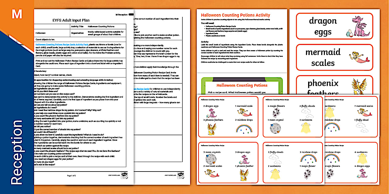 EYFS Halloween Counting Potions Maths Adult Input Plan