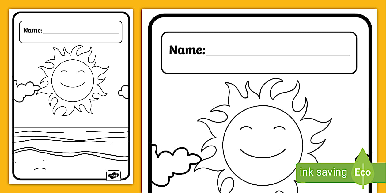 Sun Colouring Book Cover | Twinkl | Stationery | KS1