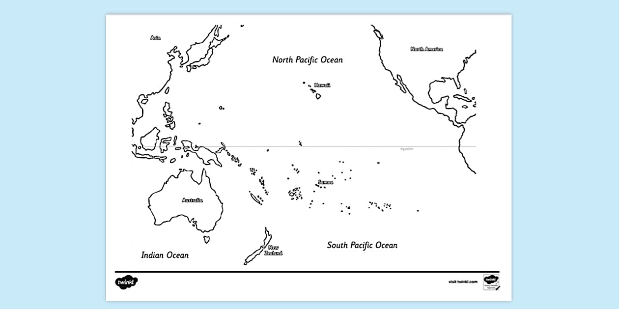 Where is Samoa on the map? Printable Colouring Page - Twinkl