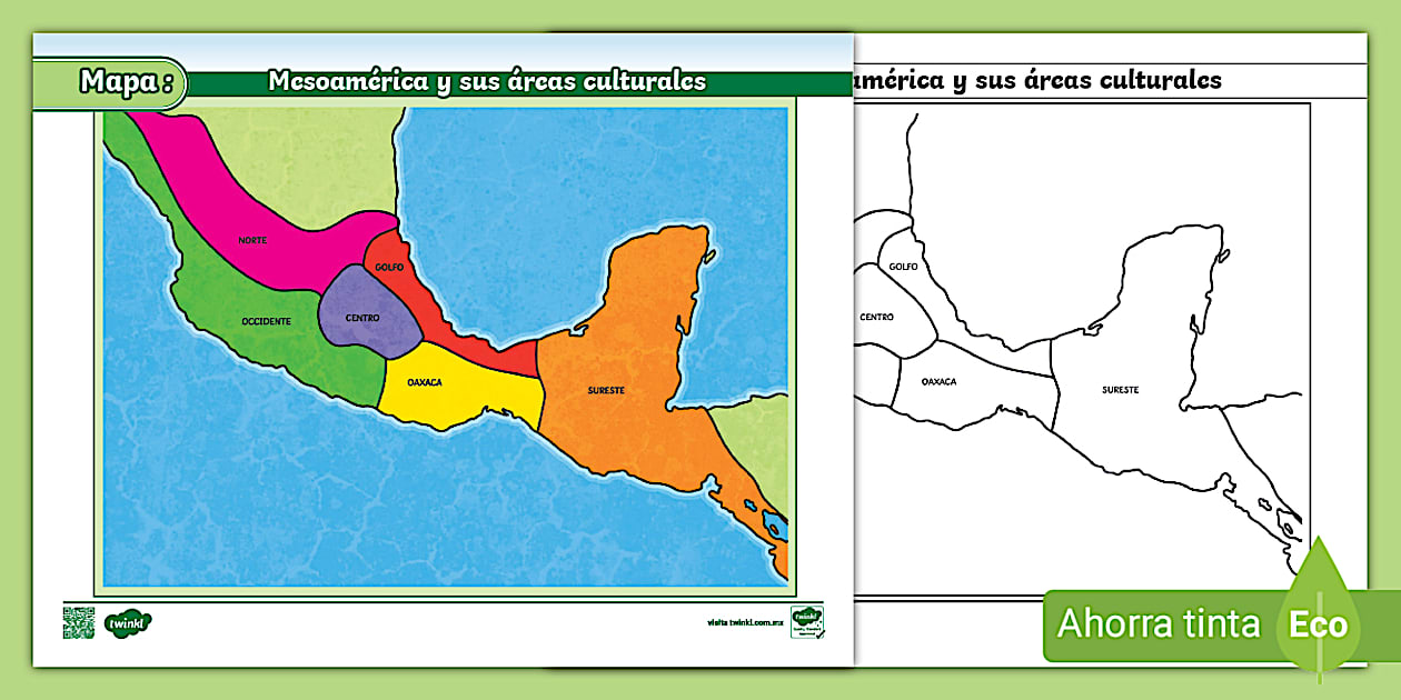 Mapa: Mesoamérica y sus áreas culturales (teacher made)