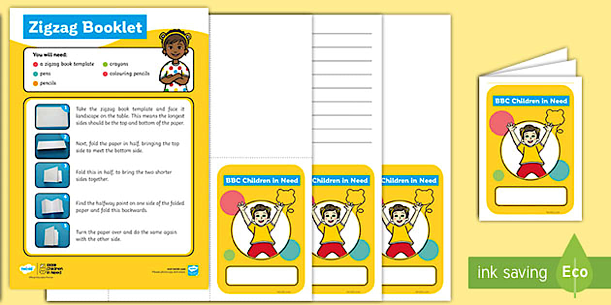 FREE! - KS1 BBC Children in Need Zigzag Booklet - Twinkl