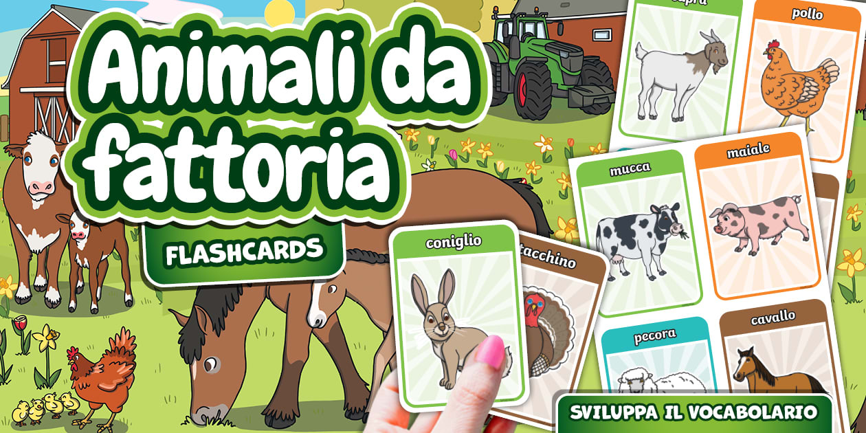 Flashcards: Animali da fattoria - Twinkl