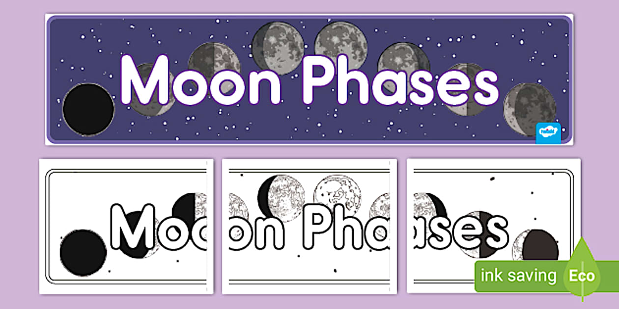 Moon Phases Banner for PreK Classroom | Twinkl USA - Twinkl