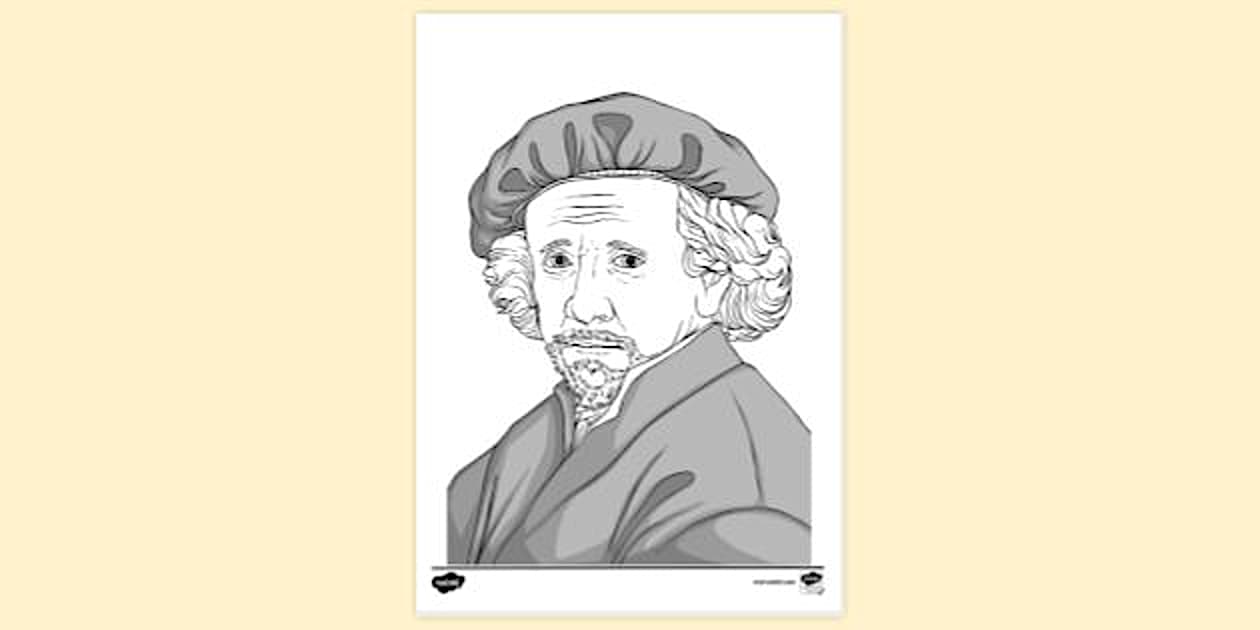 Rembrandt Colouring Sheet | Colouring Sheets - Twinkl
