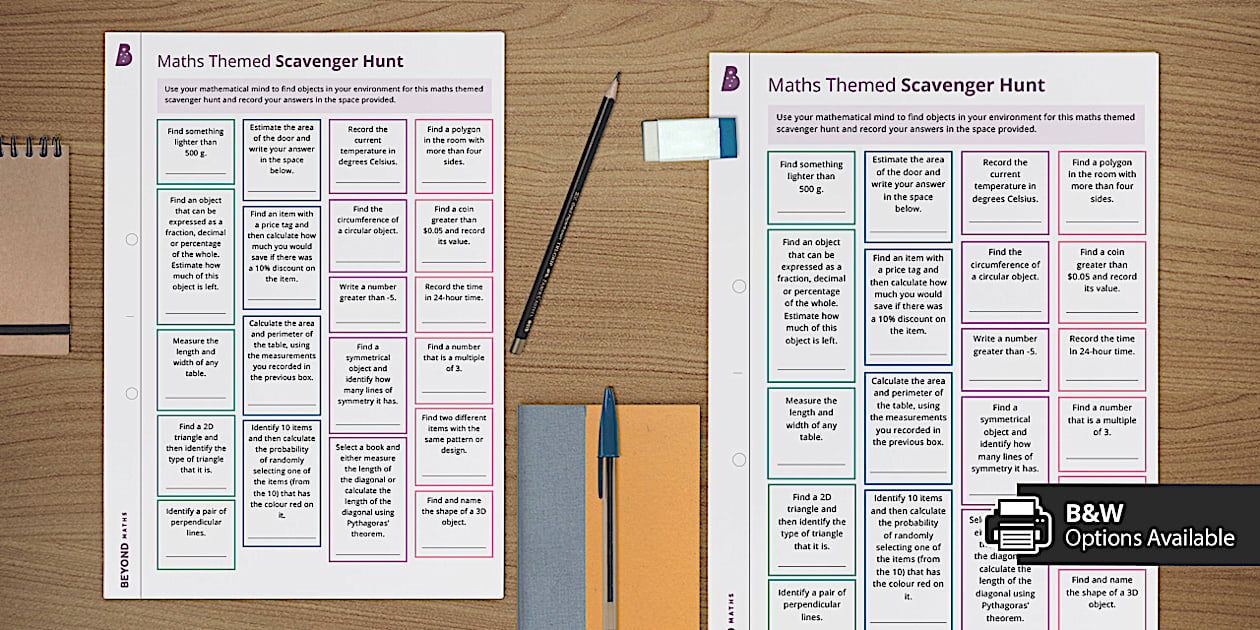 Maths Themed Scavenger Hunt (teacher made) - Twinkl