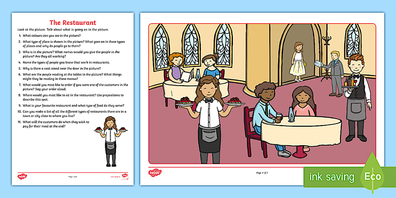 ESL Restaurant Dialogue Activity | Inclusion | Twinkl