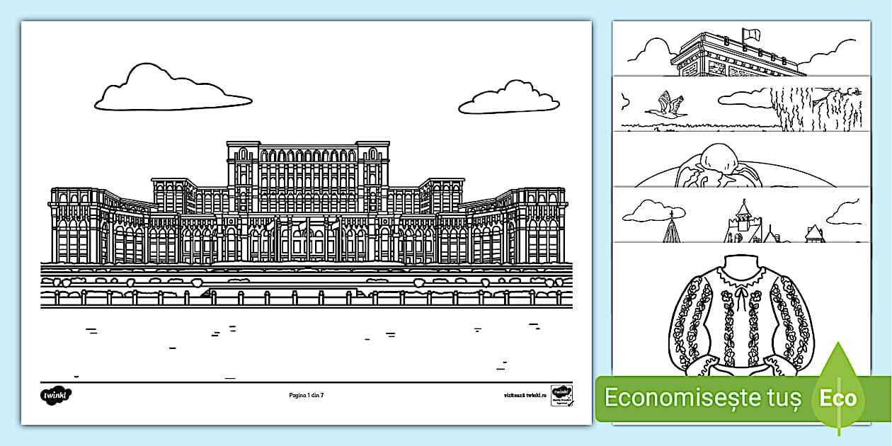 Călătorind prin România – Desene de colorat - Twinkl