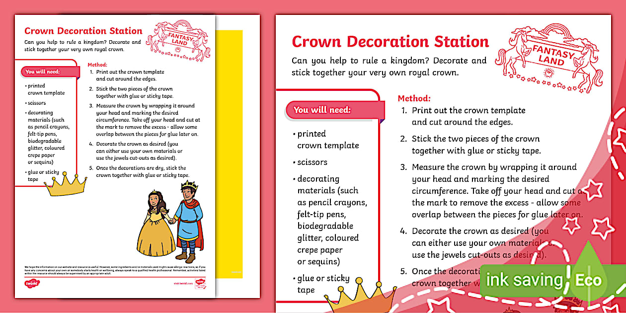 Decorate a Crown Craft Instructions (Teacher-Made) - Twinkl