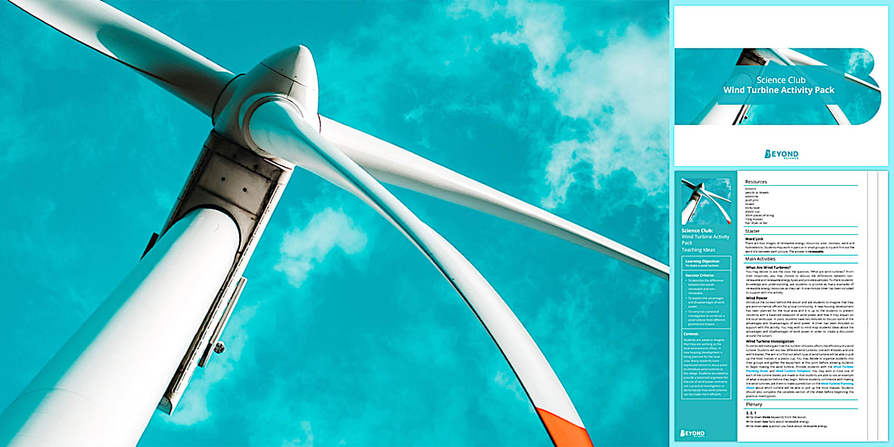 Wind Turbines Science Activity | Science | Beyond - Twinkl