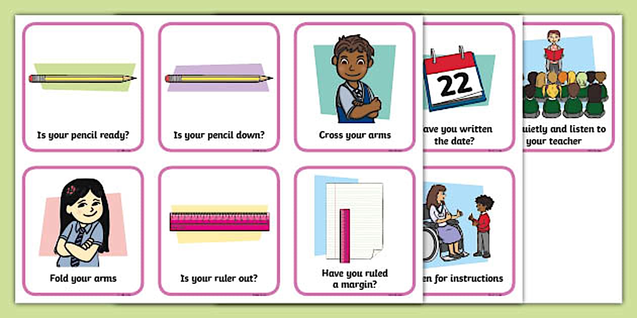 Start Of Lesson Preparation Prompt Cards (teacher made)