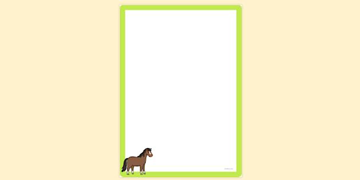 Simple Blank Horse Page Border Easy | Page Borders | Twinkl