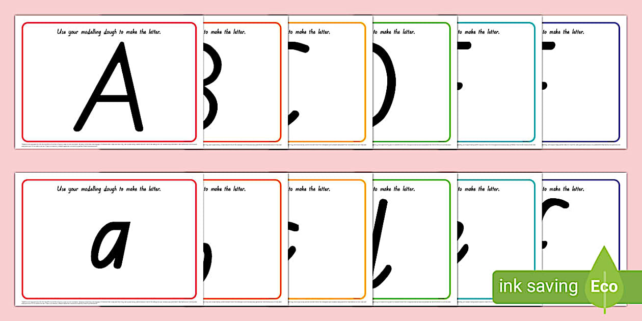 QLD Font Upper and Lower Case Modelling Dough Mats - Twinkl