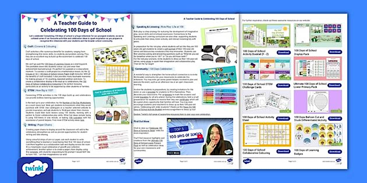 A Teacher Guide to Celebrating 100 Days of School - Twinkl