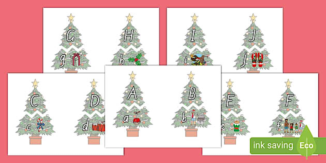 Twinkl Phonics Christmas - Alphabet Lower Case and Upper Case Matching Game