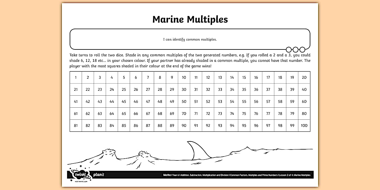 Common Multiples Game | Colouring Activity | Teacher-Made