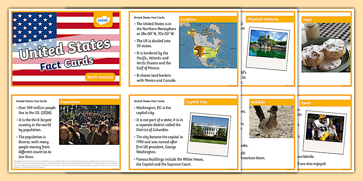 KS2 United States Fact Cards
