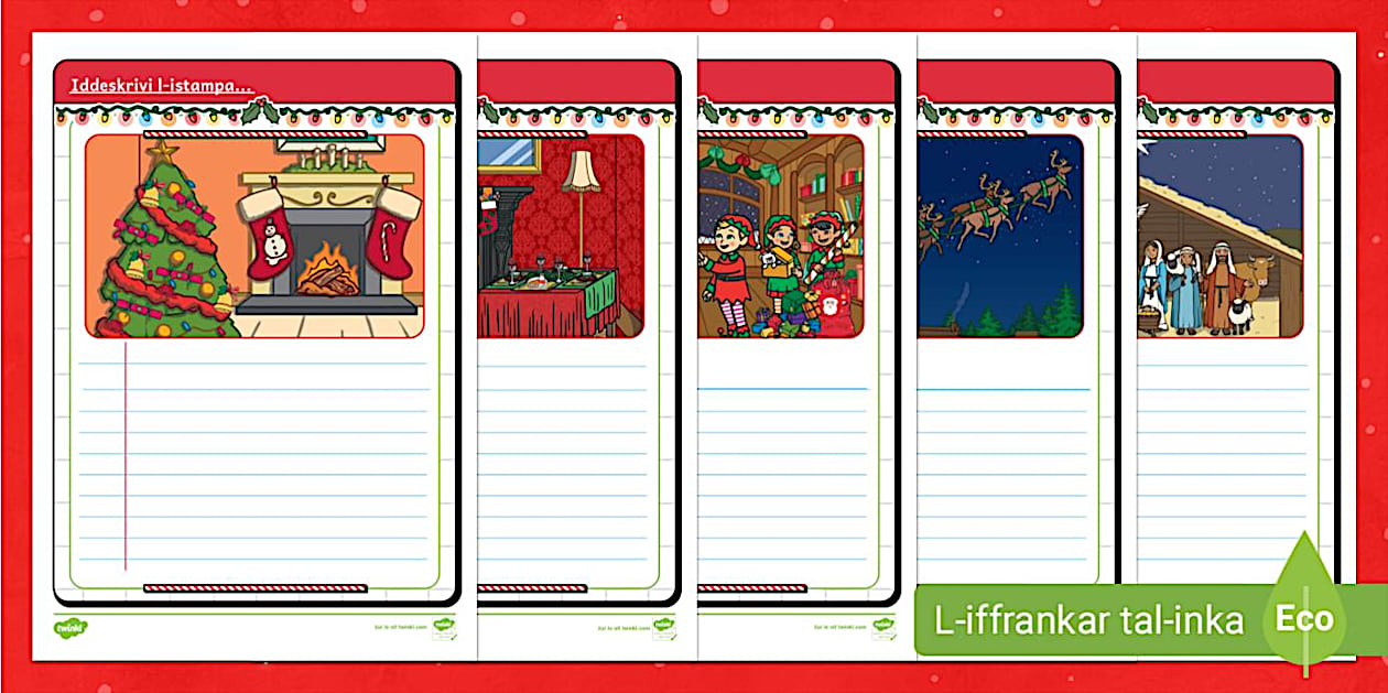 Il-Milied: Iddeskrivi l-istampa (Teacher-Made) - Twinkl