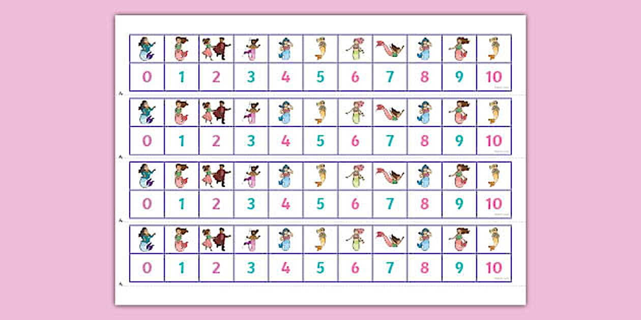 The Little Mermaid Number Track 0 10 (teacher made) - Twinkl
