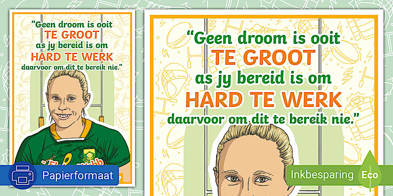 SA Sportvroue Eloise Webb Aanhaling Plakkaat