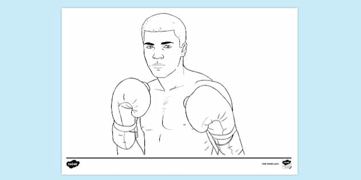 Muhammad Ali Colouring Sheet | Colouring Sheets - Twinkl