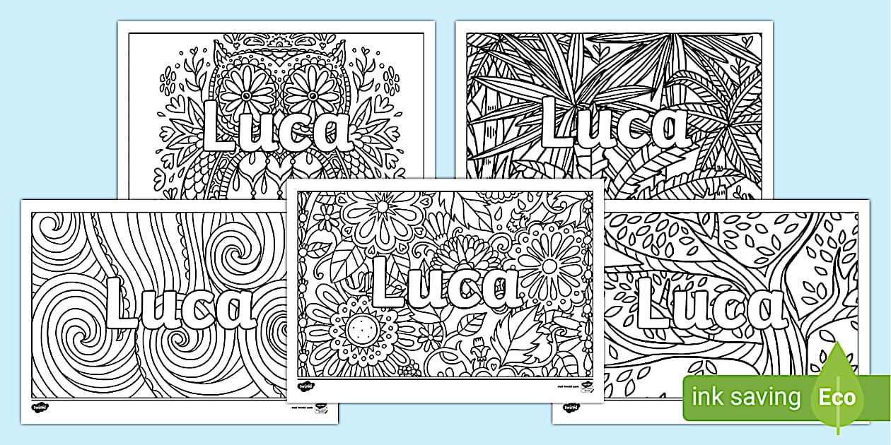 Luca Mindfulness Name Colouring Activity (Teacher-Made)