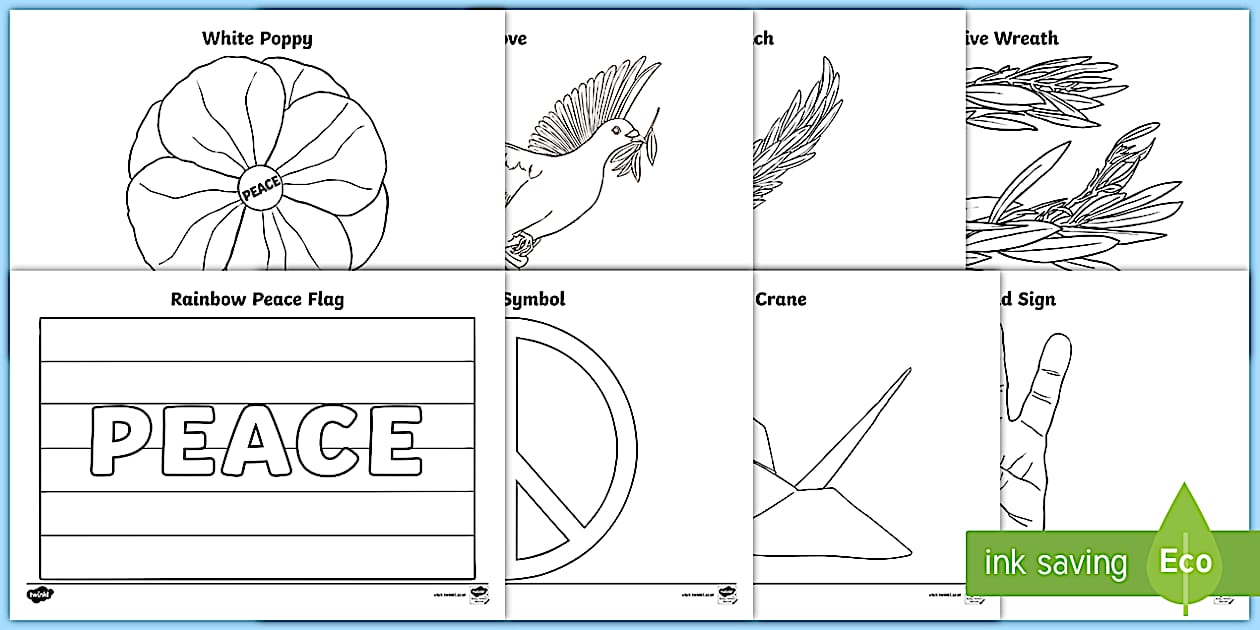 Editable World Day of Peace Colouring Pages (teacher made)