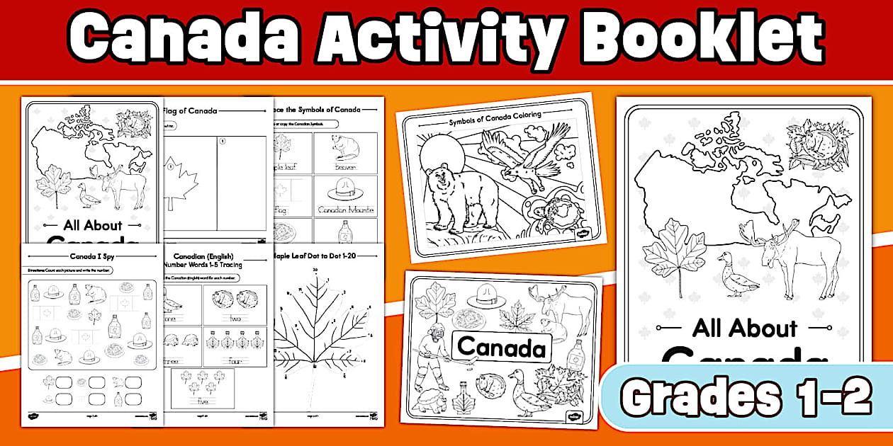 All About Canada Activity Booklet for K-2nd Grade