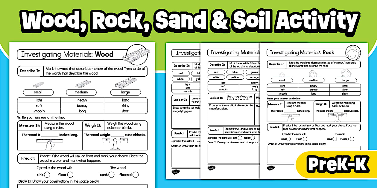 Investigating Materials: Wood, Rock, Sand, and Soil Activity