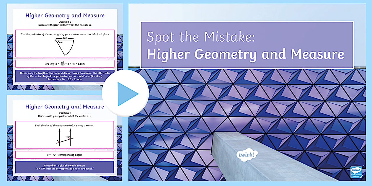 GCSE Geometry Questions: Spot the Mistake PowerPoint