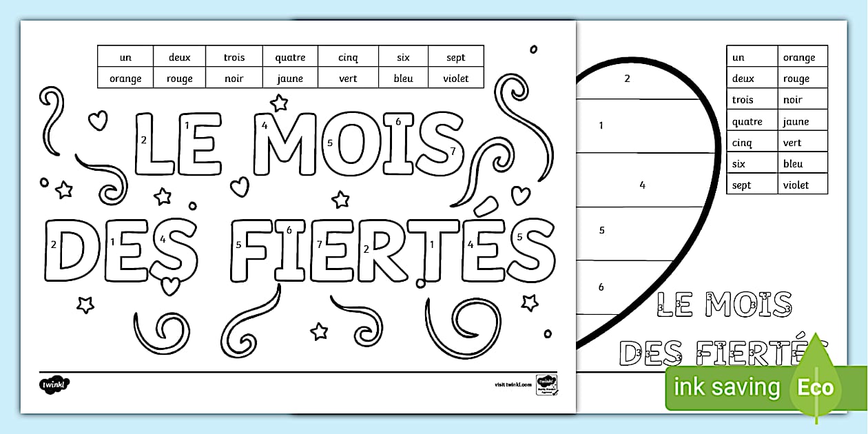 👉 French Pride Month Colour by Number - Twinkl - KS2