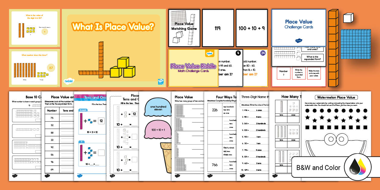 Place Value Activity Pack for K-2nd Grade - Twinkl