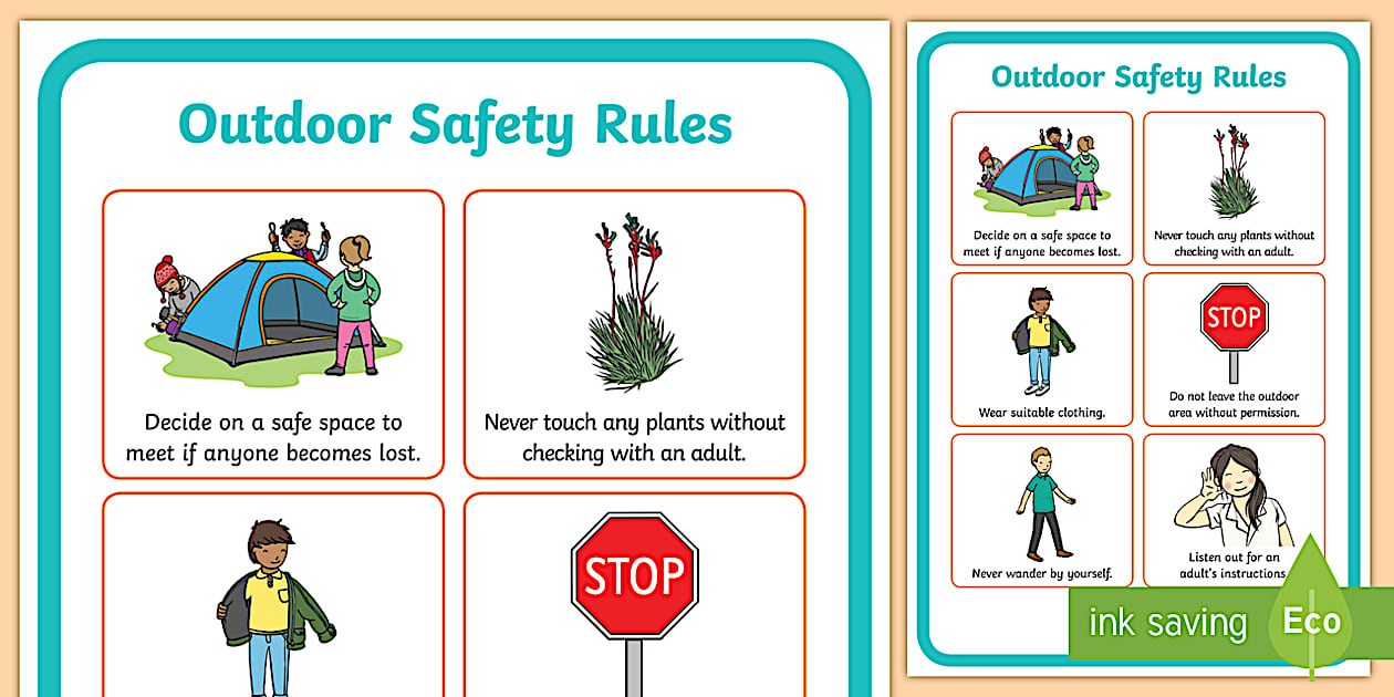 Editable Outdoor Learning Safety Rules A4 Display Poster