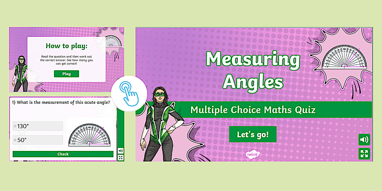 👉 Measuring Angles Multiple Choice Maths Quiz - KS2 Revision