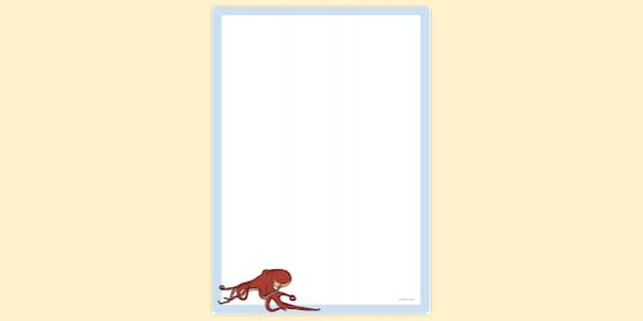 Simple Blank Octopus New Page Border | Page Borders | Twinkl