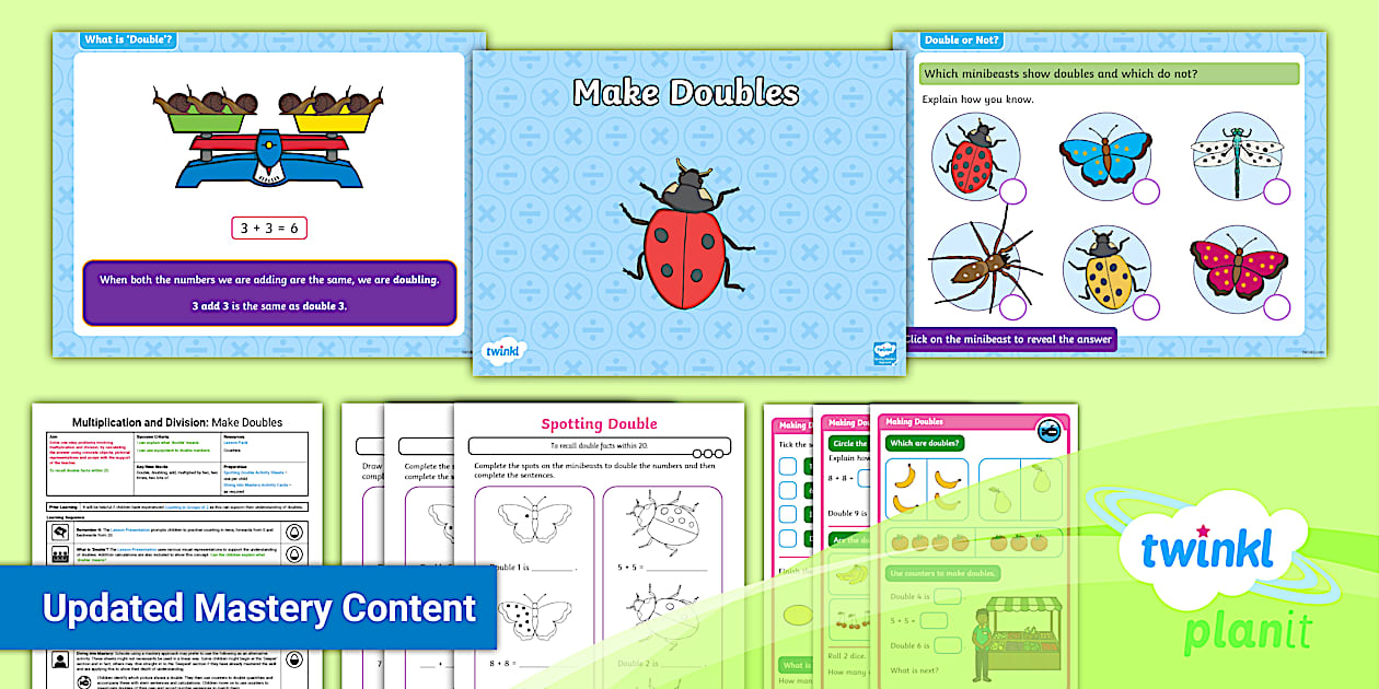 Year 1 Doubles Multiplication Division PlanIt Maths Lesson 1