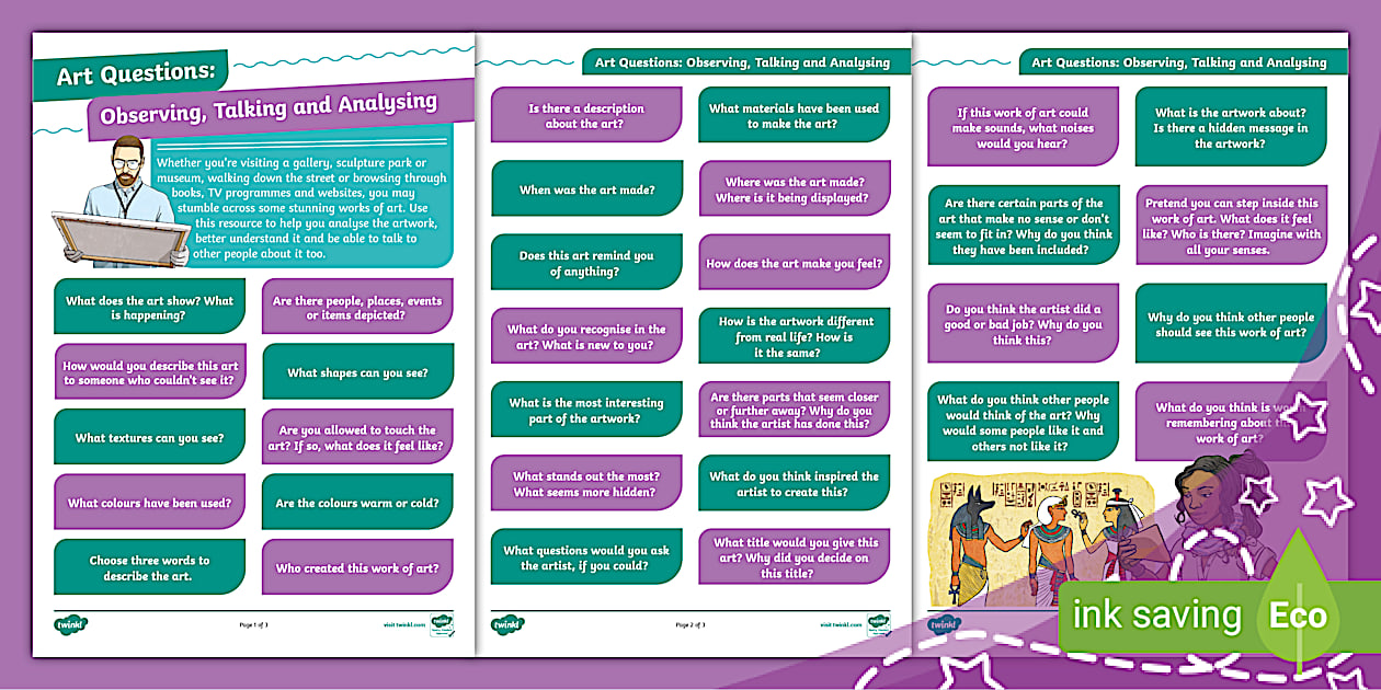 Art Questions: Observing, Talking and Analysing - Twinkl