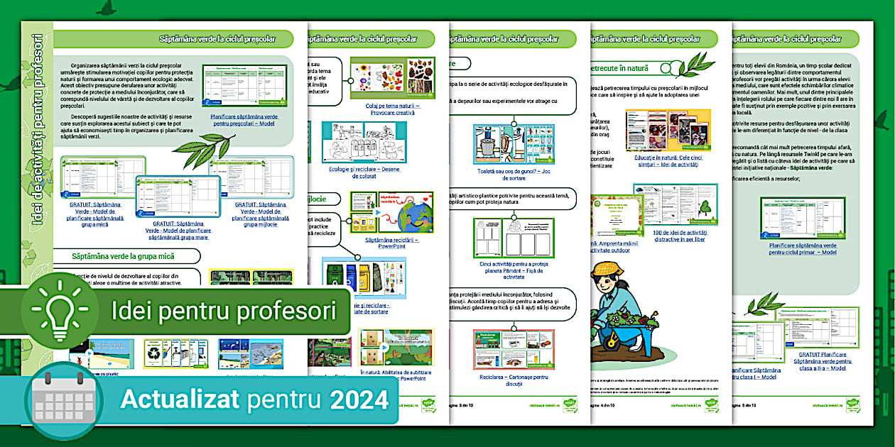 Idei Săptămâna Verde | Gratuit pentru profesori | Twinkl Ro