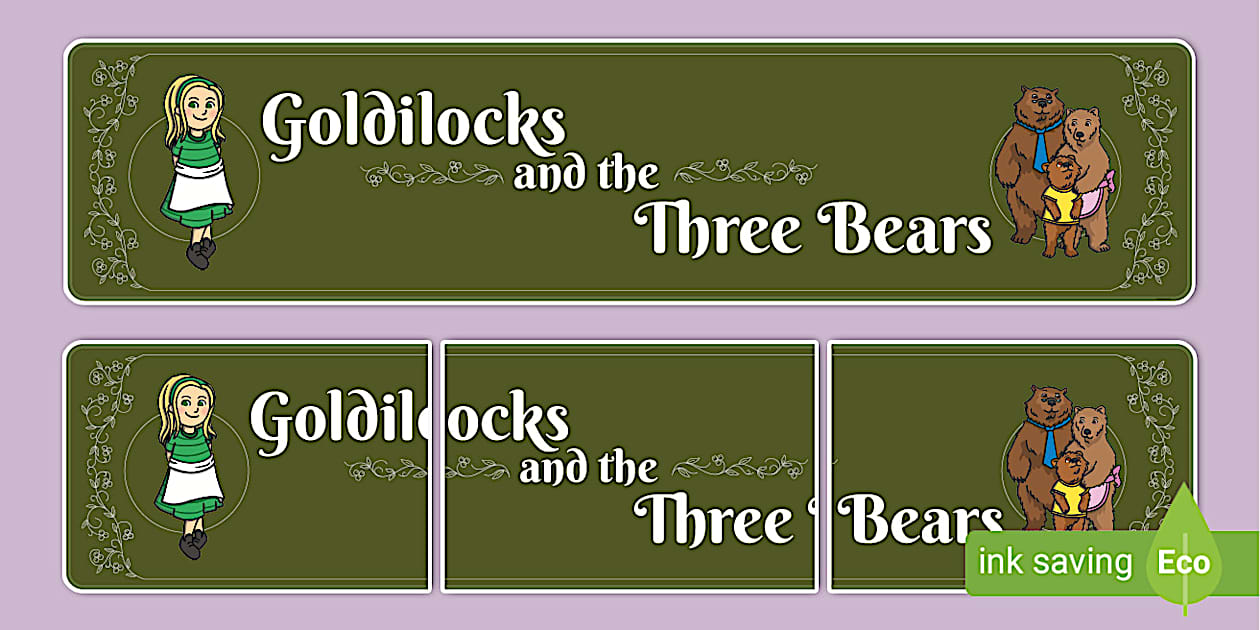 Goldilocks and the Three Bears Display Banner (teacher made)