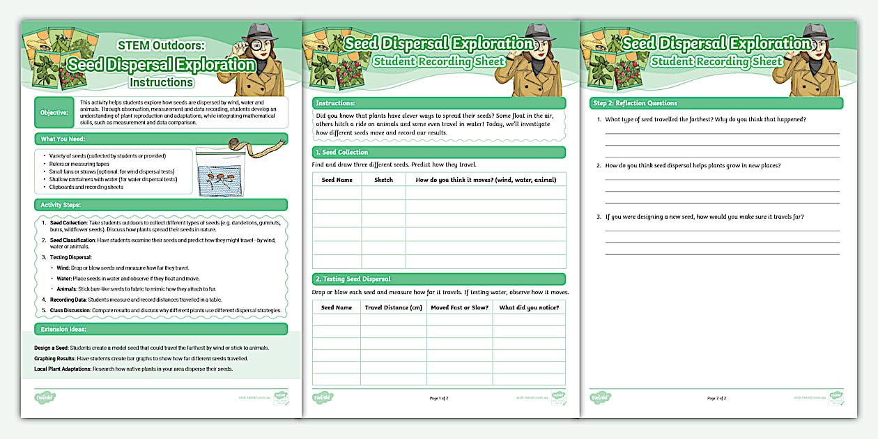 STEM Outdoors: Seed Dispersal Exploration (teacher made)