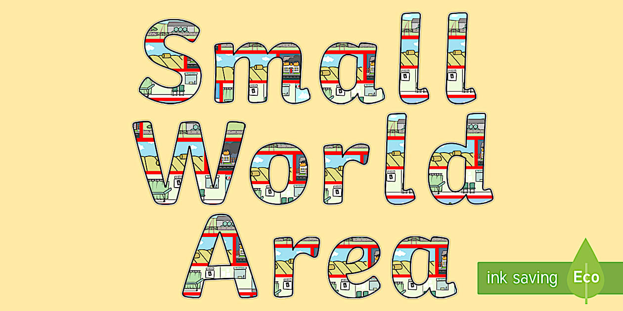 Cursive Small World Area Display Lettering - Twinkl