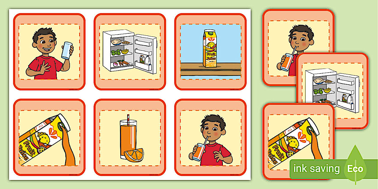 5 Step Sequencing Cards Pouring Juice - Twinkl